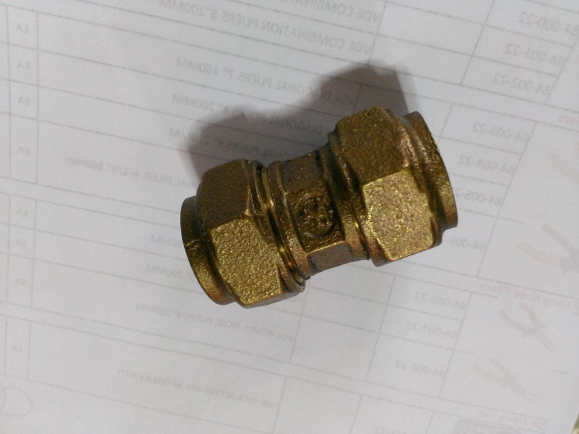 ISO connector coupling brass 1/2 - KiksHardware